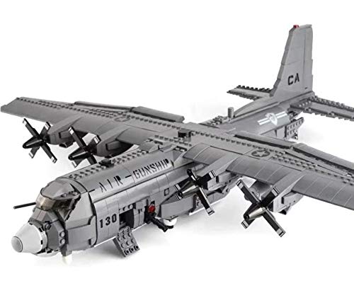 General Jim's AC-130 Gunship Building Blocks Plane Military Bricks Set - Ground-Attack Aircraft with Interactive Features | Compatibke with Cobi, Lego Sets and All Major Brands