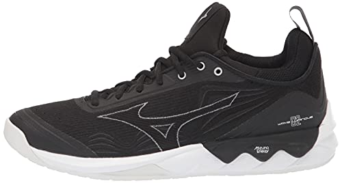 Mizuno 2 Wave Luminous Women's Volleyball Shoe 8 (0800), Black/White, 8