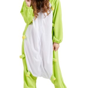 DarkCom Onesie Pajamas Adult Animal Halloween Costume Caterpillar Cosplay One Piece Unisex Homewear Polar Fleece Sleepwear Medium