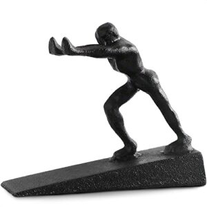 iron man statue heavy duty door stopper - decorative door stopper cute cast iron door stopper home decor black door stops with handle metal draft stoppers - home office door stops for bottom of door