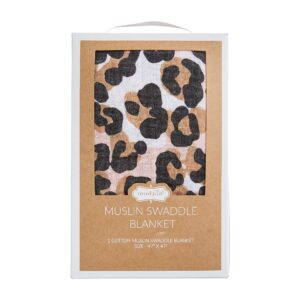 mud pie muslin swaddle, leopard