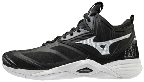 Mizuno womens Wave Momentum Mid Volleyball Shoe 8 1 2 0850 , Black/White, 8.5 US