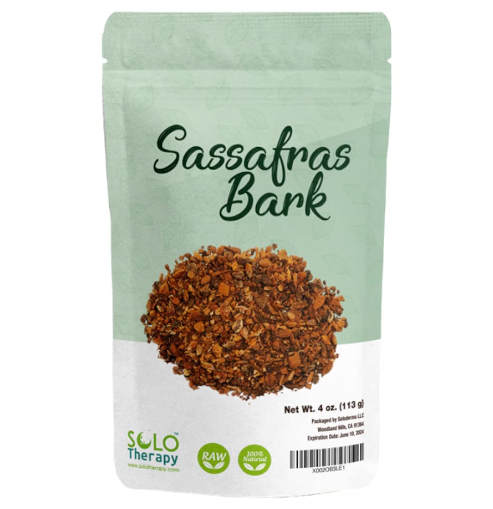 Sassafras Bark , 4 oz. , Sassafras Albidum , Sassafras Tea Bark Root Excellent for Brewing Tea and Other Beverages, Resealable Bag , 100% Natural , Product From USA (4 oz.)