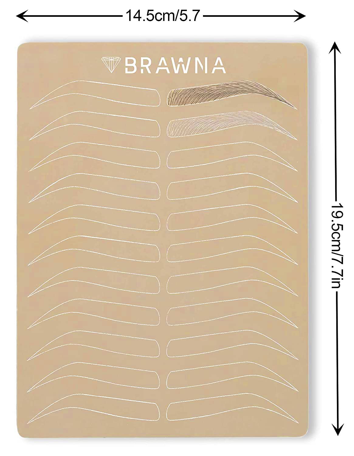 BRAWNA 6 Pack PMU Practice Skin for Microblading and Microshading Eyebrows - Inkless - Double-Sided - PMU Supplies