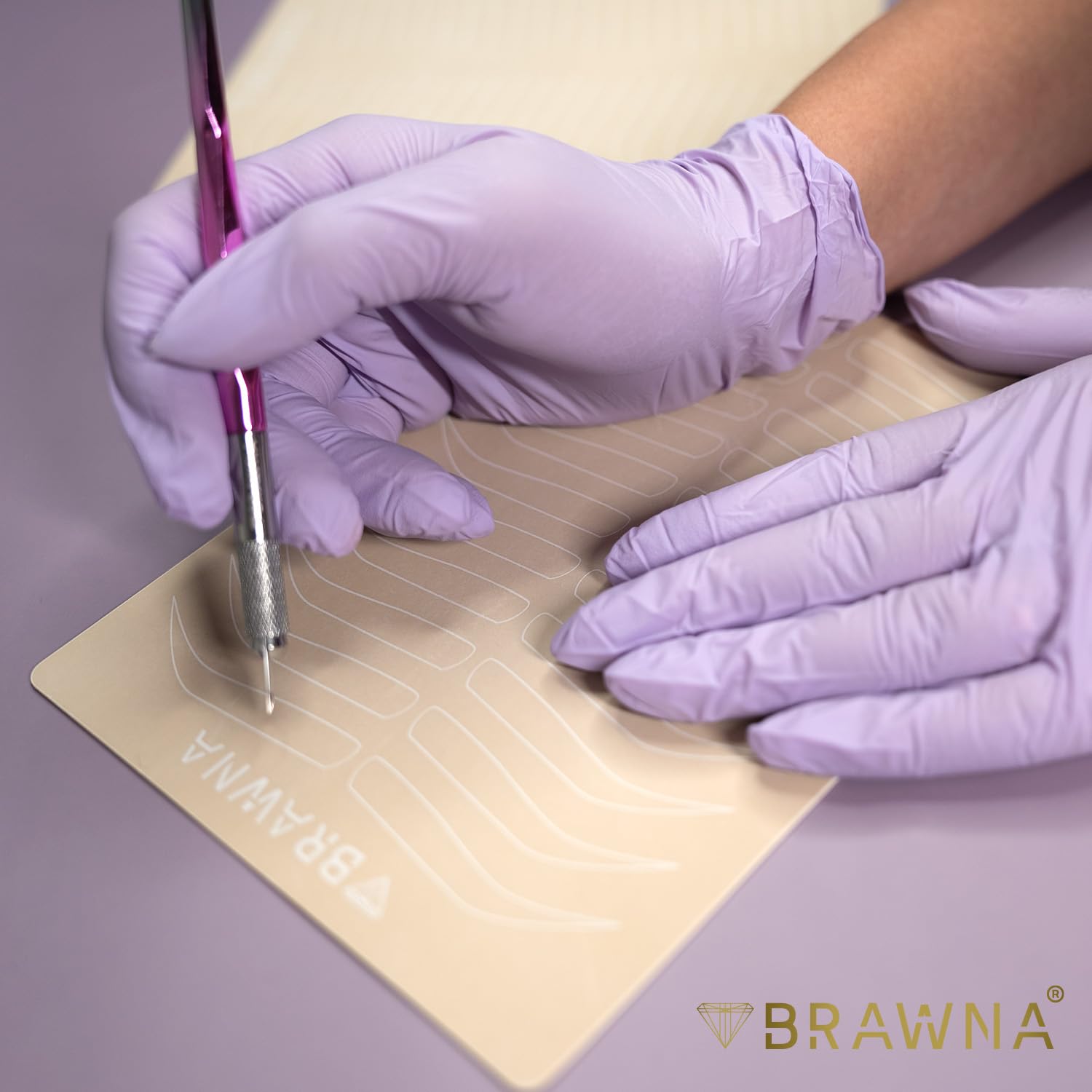 BRAWNA 6 Pack PMU Practice Skin for Microblading and Microshading Eyebrows - Inkless - Double-Sided - PMU Supplies