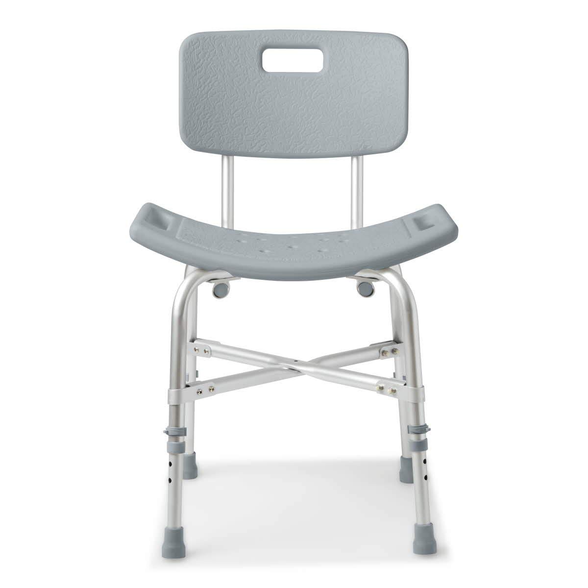 Medline Shower Chair Bath Bench with Back, for Safe and Comfortable Baths and Showers, Non-Slip Rubber Feet, Back for Extra Support, Supports up to 550 lb