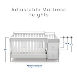 Delta Children Bentley S Convertible Crib N Changer, White + Serta Perfect Slumber Dual Sided Recycled Fiber Core Crib and Toddler Mattress (Bundle)