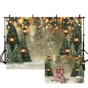 mehofond 8x6ft winter christmas tree snowflake green newborn photography background snow scene glitter bokeh portrait backdrops xmas birthday baby shower party photo banner props