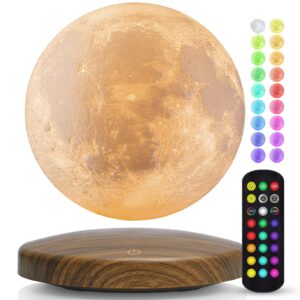 dtoetkd floating moon lamp, magnetic levitating moon lamp 18 colors 5.9inch spinning 3d night light with remote & magnetic base, room decor moon light, birthday christmas gifts for kids