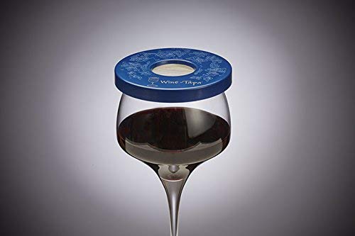 Wine Tapa Drinking Glass Covers - Use as Cover for Coffee Mugs, Soda Cans and Drinking Glasses, Set of 2 No Spill Drink Covers (Merlot/Navy)