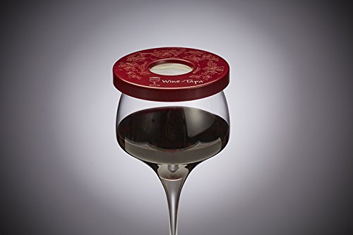 Wine Tapa Drinking Glass Covers - Use as Cover for Coffee Mugs, Soda Cans and Drinking Glasses, Set of 2 No Spill Drink Covers (Merlot/Navy)