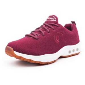 therafit paloma women's wool athletic shoe 8 / burgundy