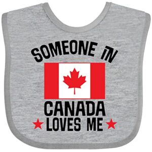 inktastic someone in canada loves me baby bib heather grey 3cade