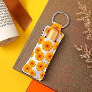 30 Pieces Halloween Lipstick Keychain Holders Lipstick Holder Keychain with Wristlet Keychain Lipstick Sleeve Pouch Lip Balm Portable Pocket Lip