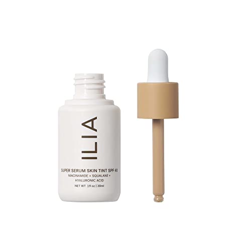 ILIA - Super Serum Skin Tint SPF 40 | Non-Comedogenic, Vegan, LIghtweight to Help Against Blue Light, Pollution while Hydrating, Smoothing, Refining (Bom Bom ST5, 1 fl oz | 30 ml)