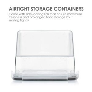 Vtopmart Airtight Food Storage Containers 4 Pieces 3.3 quart / 3.6L- Plastic PBA Free Kitchen Pantry Storage Containers for Sugar,Flour and Baking Supplies - Dishwasher Safe - Include 24 Labels, Black