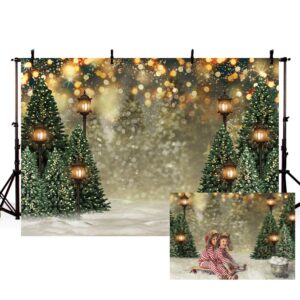 mehofond 10x7ft winter christmas tree snowflake green newborn photography background snow scene glitter bokeh portrait backdrops xmas birthday baby shower party photo banner props