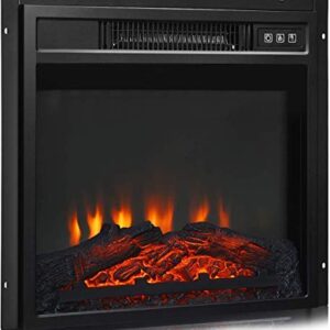 18" Electric Fireplace Heater for TV Stand, Recessed 1400 W Electric Stove Heater with Remote Control