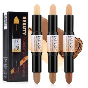 delisoul 6 colors highlight and contour stick,dual-ended full coverage wonder stick,color corrector concealer stick,contouring highlighting foundation,shadow cream pen body shading makeup stick set