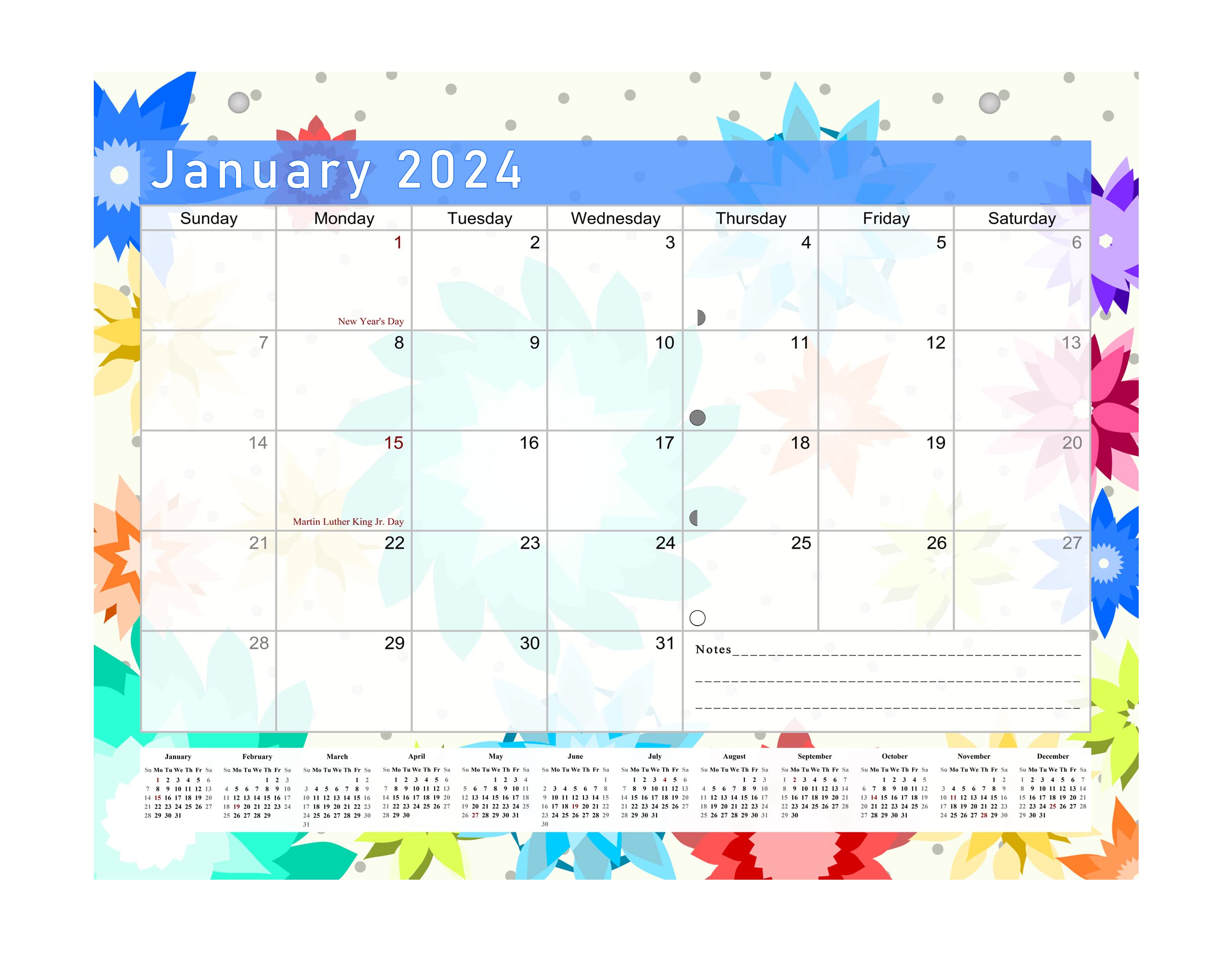 2024 Monthly Magnetic/Desk Calendar - 12 Months Desktop/Wall Calendar/Planner - (Edition #01)