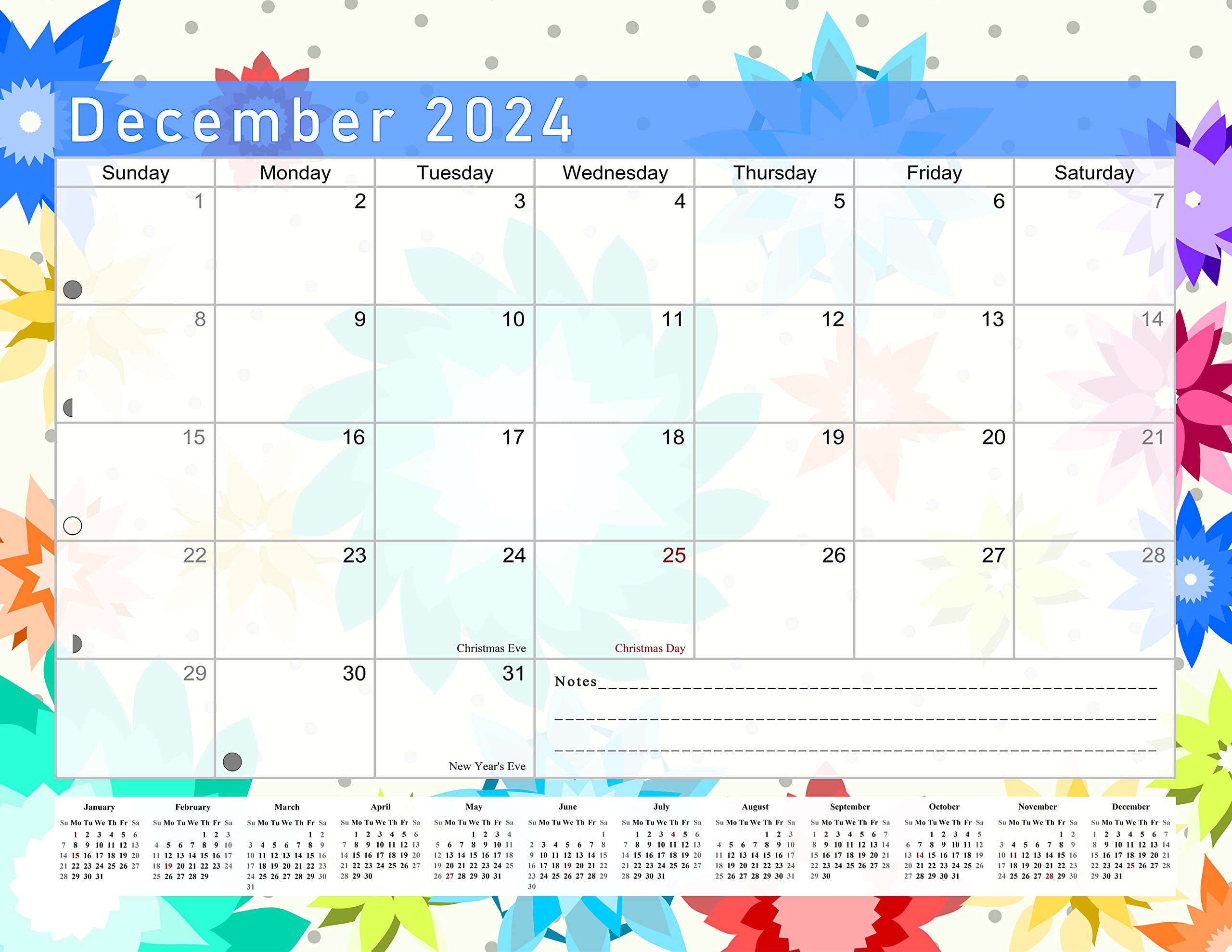 2024 Monthly Magnetic/Desk Calendar - 12 Months Desktop/Wall Calendar/Planner - (Edition #01)