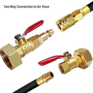 Winterize Adapter with 1/4 Inch Male Quick Connecting Plug and 3/4 inch Male GHT Thread, 1/4 Inch Male Quick Plug and 3/4 Inch Female Garden Hose Threading, Winterize Quick Adapte (Male+Female)