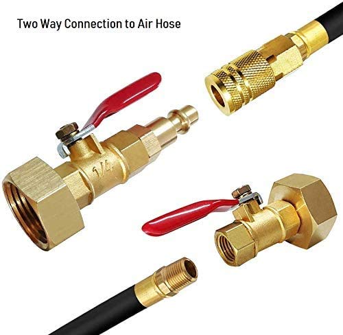 Winterize Adapter with 1/4 Inch Male Quick Connecting Plug and 3/4 inch Male GHT Thread, 1/4 Inch Male Quick Plug and 3/4 Inch Female Garden Hose Threading, Winterize Quick Adapte (Male+Female)