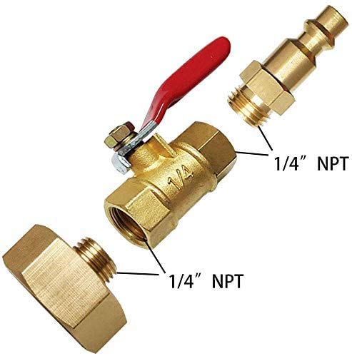 Winterize Adapter with 1/4 Inch Male Quick Connecting Plug and 3/4 inch Male GHT Thread, 1/4 Inch Male Quick Plug and 3/4 Inch Female Garden Hose Threading, Winterize Quick Adapte (Male+Female)