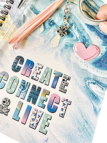 Hapinest DIY Journal Kit for girls - 63pcs Ideal for Teen and Tween girls Ages 8 9 10 11 12 13 14+ Birthday Gift for girls, Scrapbook and Diary Supplies Set