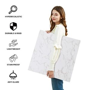 2 PCS 4 Pattern Boards Photo Backdrop for Flat Lay, Food Photography Background 24x24 Inch, BEIYANG (Marble+Light Gray)