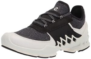 ecco women's biom aex knit slip on cross trainer, white/black, 9-9.5