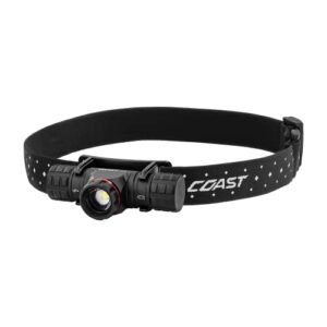 coast xph30r 1200 lumen usb-c rechargeable dual power headlamp with twist focus beam and magnetic base