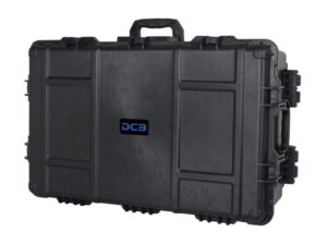 dcb cases - element 7975f | 32 x 21 x 12 ext dim | ip67 waterproof | pluck foam insert | telescoping handle | rubberized grips | resin-reinforced injection molded plastic | 7 latch lid close | wheels