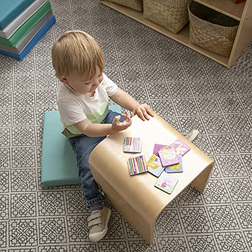 ECR4Kids Bentwood Multipurpose Cube Chair, Kids Furniture, Natural/White