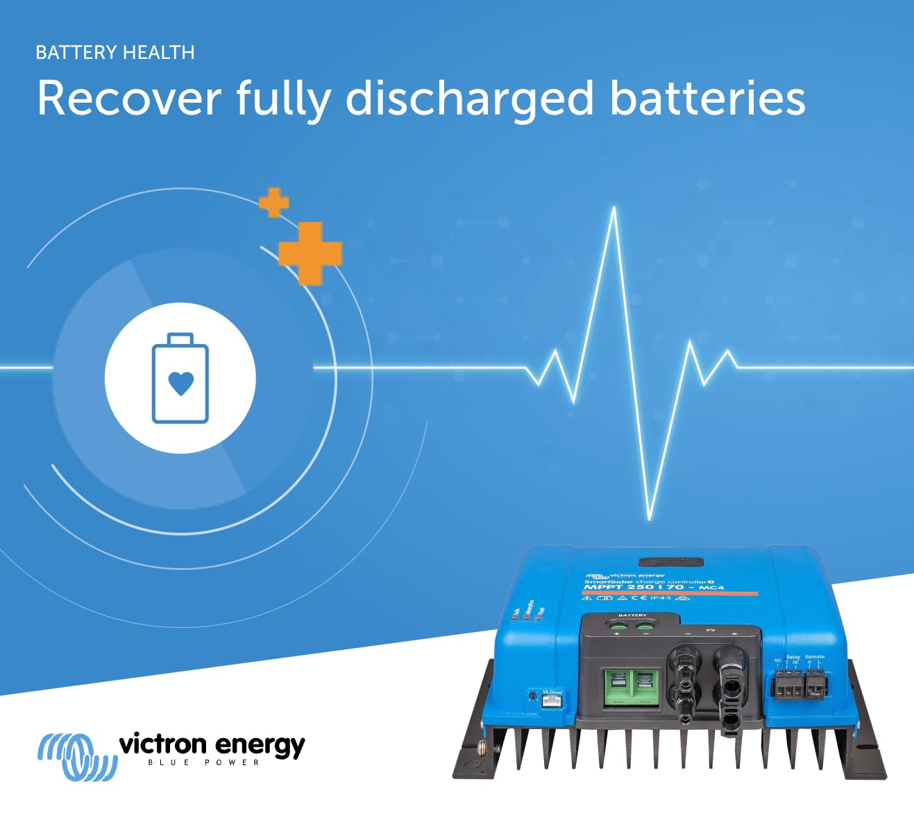 Victron Energy SmartSolar MPPT MC4 250V 70 amp 12/24/36/48-Volt Solar Charge Controller (Bluetooth)