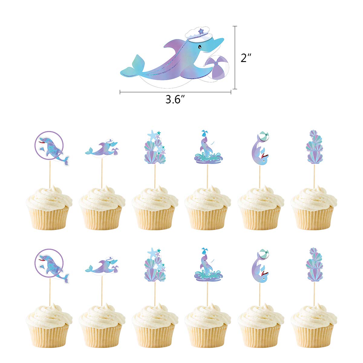 Dolphin Party Decoration Birthday Party Decoration Blue Party Decoration Ocean Party Decoration Include Balloons, Spiral Charms, Paper Fans, Cupcake Toppers, Happy Birthday Banner