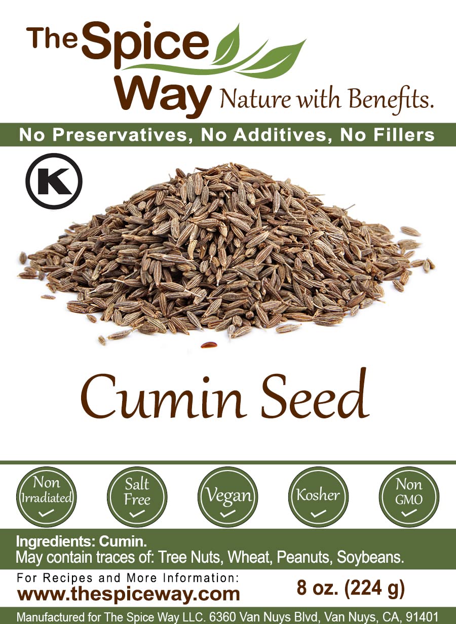 The Spice Way Cumin Seeds - whole cumin seed 8 oz resealable bag