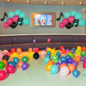 141 Pieces Music Birthday Party Decorations Includes Black Red Blue Musical Balloon Kit Garland Music Note Balloons for Boys and Girls Music Party Birthday Short Video Decor (Simple Style)