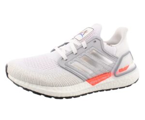 adidas running ultraboost 20 dna white/silver metallic/fresh candy 9 b (m)