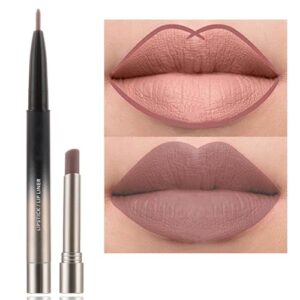 edanta matte lipstick cream lipsticks waterproof lip liner smooth lips stick long lasting lips pencil double head lip crayon makeup for women and girls pack of 1 (nude 01#)