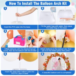 Balloon Arch Kit With Balloon Pump Electric,9Ft Tall & 10Ft Wide Adjustable Balloon Arch Stand with Base,Iron Pipe,Water bag for Wedding Graduation Birthday Party Supplies Supplies Decoration