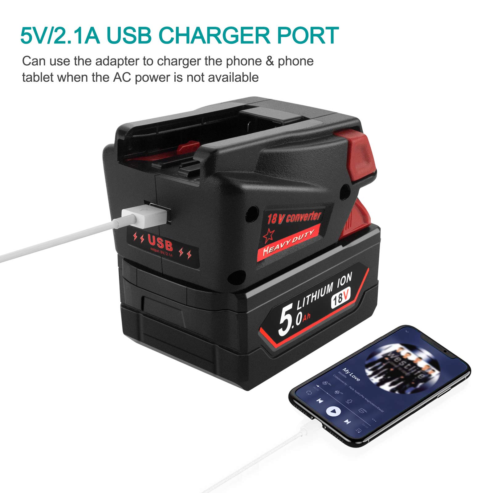 ADVTRONICS Adapter Compatible with Milwaukee M18 18V Battery to for Milwaukee V18 48-11-1830 48-11-2200 48-11-2230 18V NI-CD Tool Battery