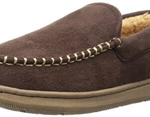 Dockers Men's Premium Ultra-Light Moccasin Slipper with Memory Foam, (Brown, 14)