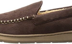 Dockers Men's Premium Ultra-Light Moccasin Slipper with Memory Foam, (Brown, 14)