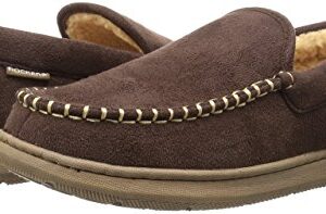 Dockers Men's Premium Ultra-Light Moccasin Slipper with Memory Foam, (Brown, 14)