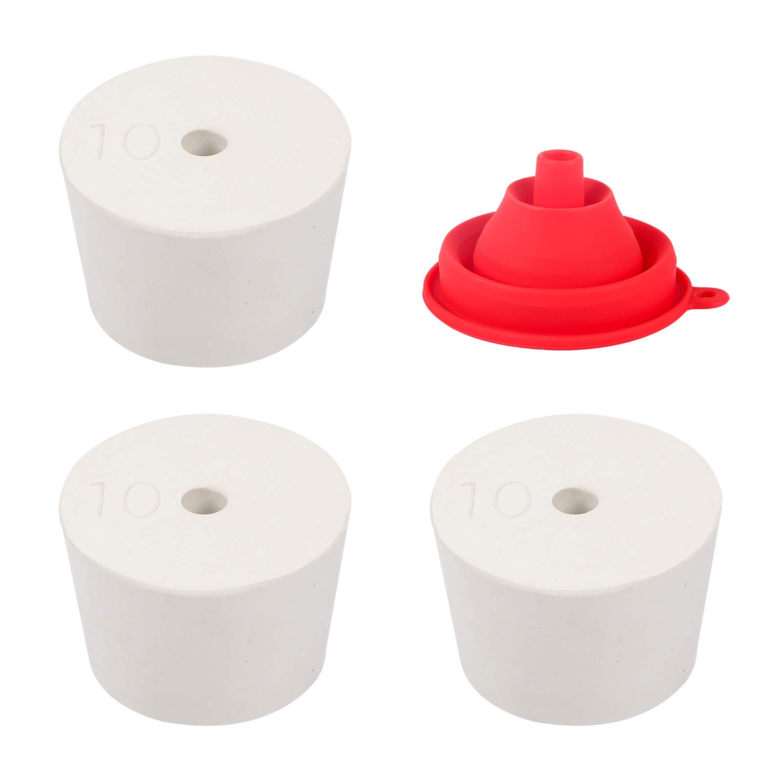 3-Pack Drilled Rubber Stopper #10