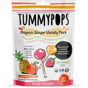 USDA Organic Tummypops Ginger Variety Pack (Pineapple, Peach, & Strawberry)