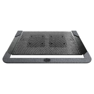 Cooler Master Notepal U2 Plus V2, Notebook-Kühler bis zu 43,2 cm (17 Zoll), 2 x 80 mm bewegliche Lüfter, schwarzes Aluminium