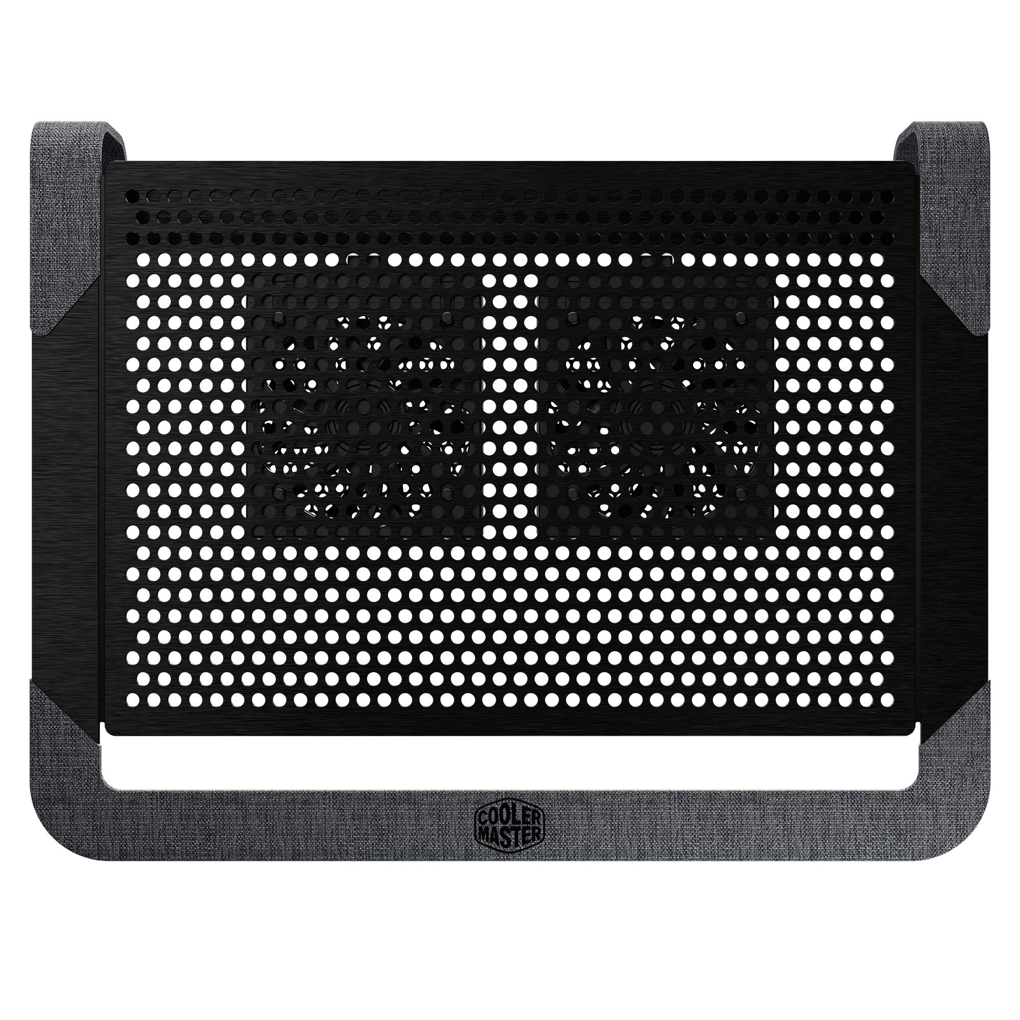 Cooler Master Notepal U2 Plus V2, Notebook-Kühler bis zu 43,2 cm (17 Zoll), 2 x 80 mm bewegliche Lüfter, schwarzes Aluminium