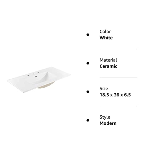 Modway EEI-4203-WHI Cayman 36" Bathroom Sink, White